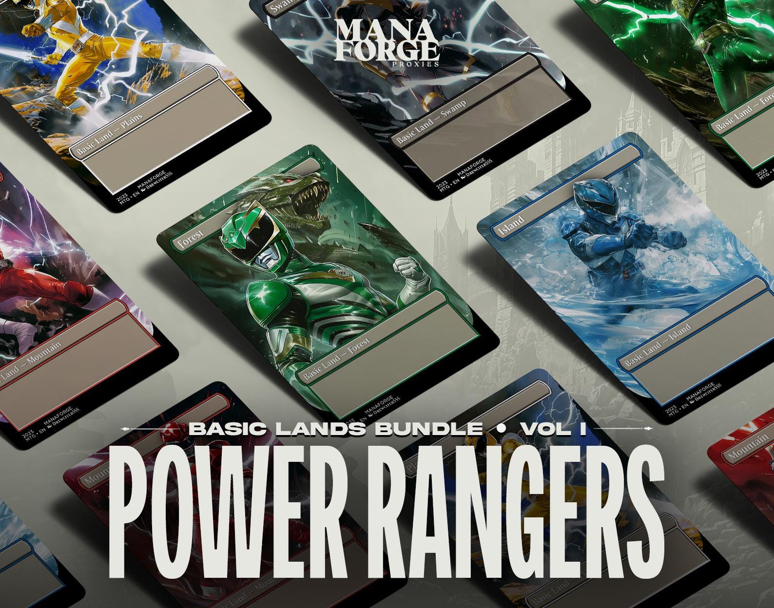 Power Rangers Basic Lands - Vol I | Custom MTG Proxy – ManaForge Proxies